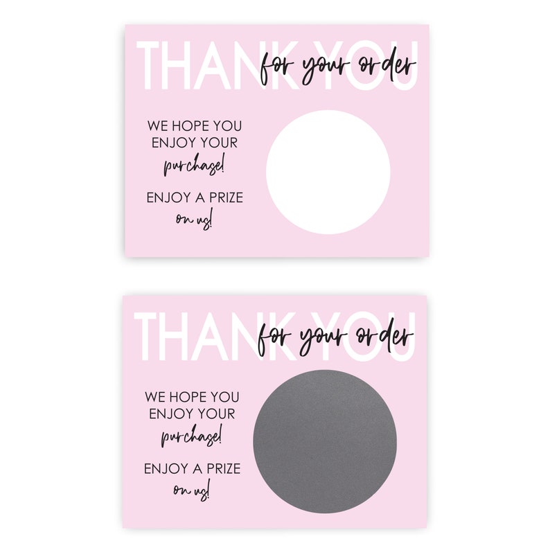 DIY Scratch off Ticket Kit: Pink Thank You Cards, Business Promotion ...