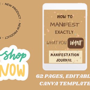 62 Pages Printable Manifestation Journal, Editable Canva Template - Etsy