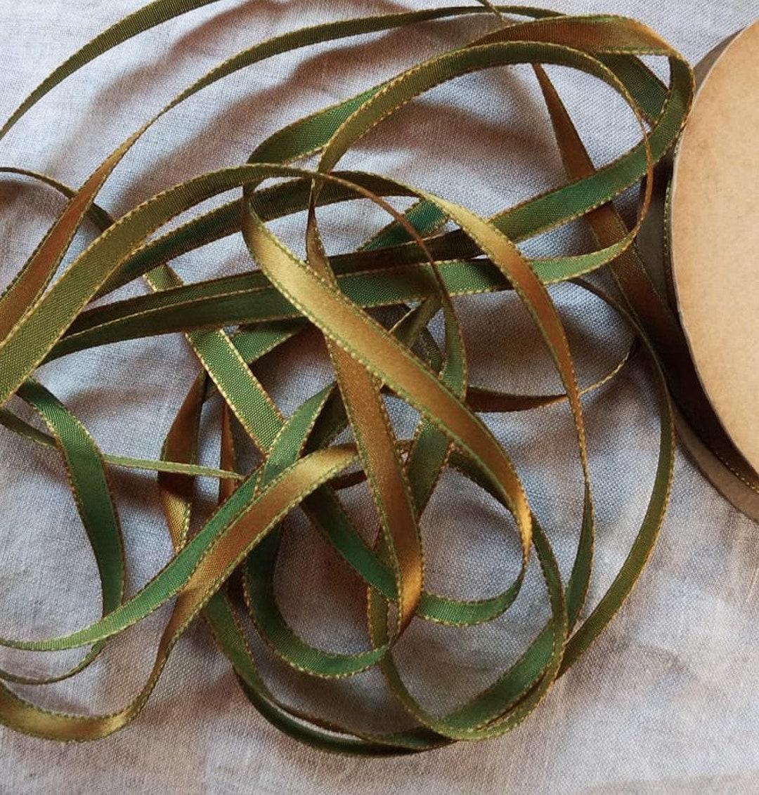 Vintage 1940's Satin Ribbon 5/16 Inch Spanish Golden Moss - Etsy