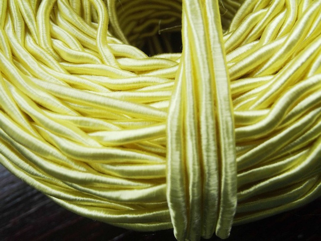 Vintage 1940's Silk Necklace Cord Cording 1/8 Inch Shimmery Lemon ...