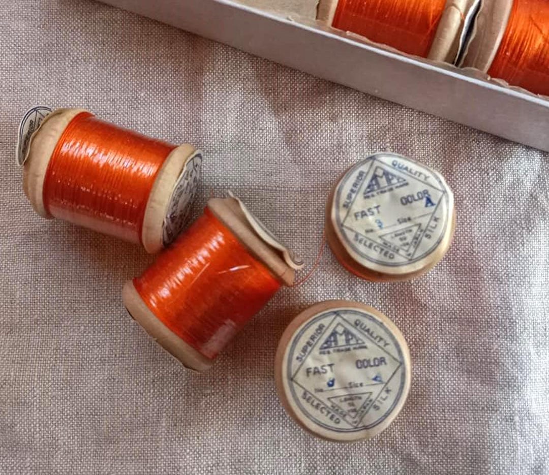 Antique 1940s Japanese Sampy Pure Silk Fine Fly Tie Rod Winding Thread ...