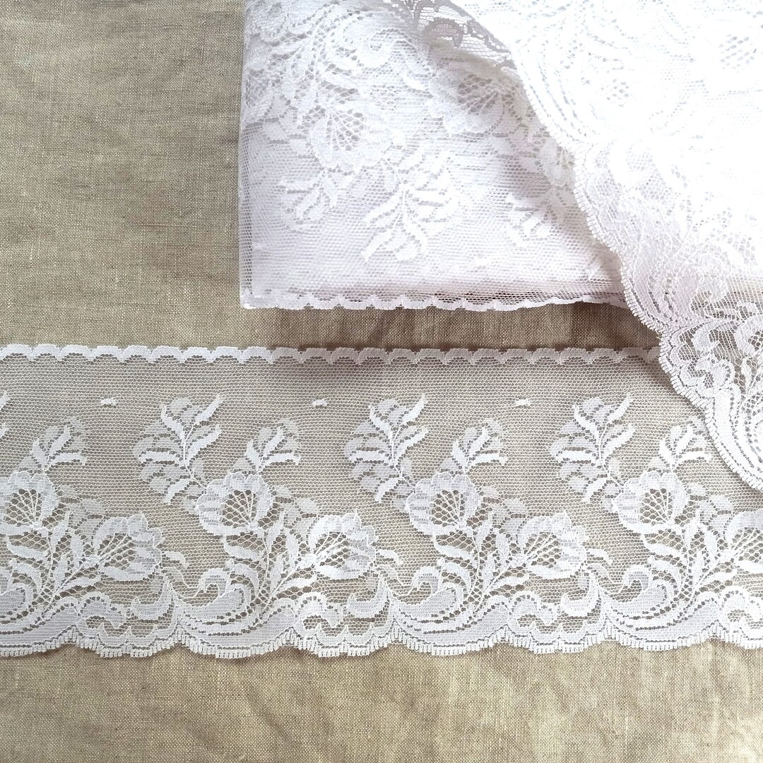 Vintage 1940's 4 Inch French White Net Lace - Etsy