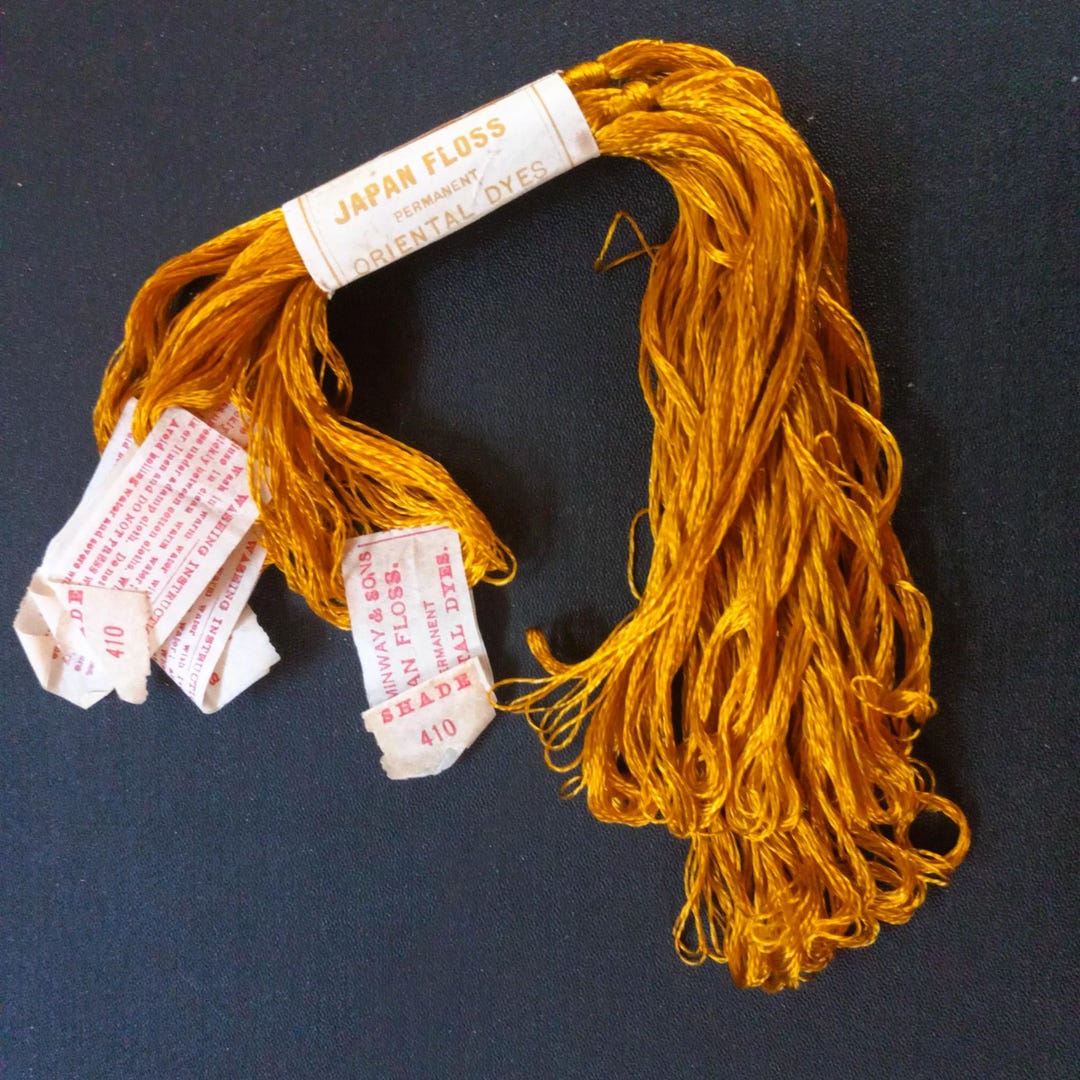 Antique 1900's Silk Embroidery Floss Heminway Japan Floss Deep Gold 410 ...