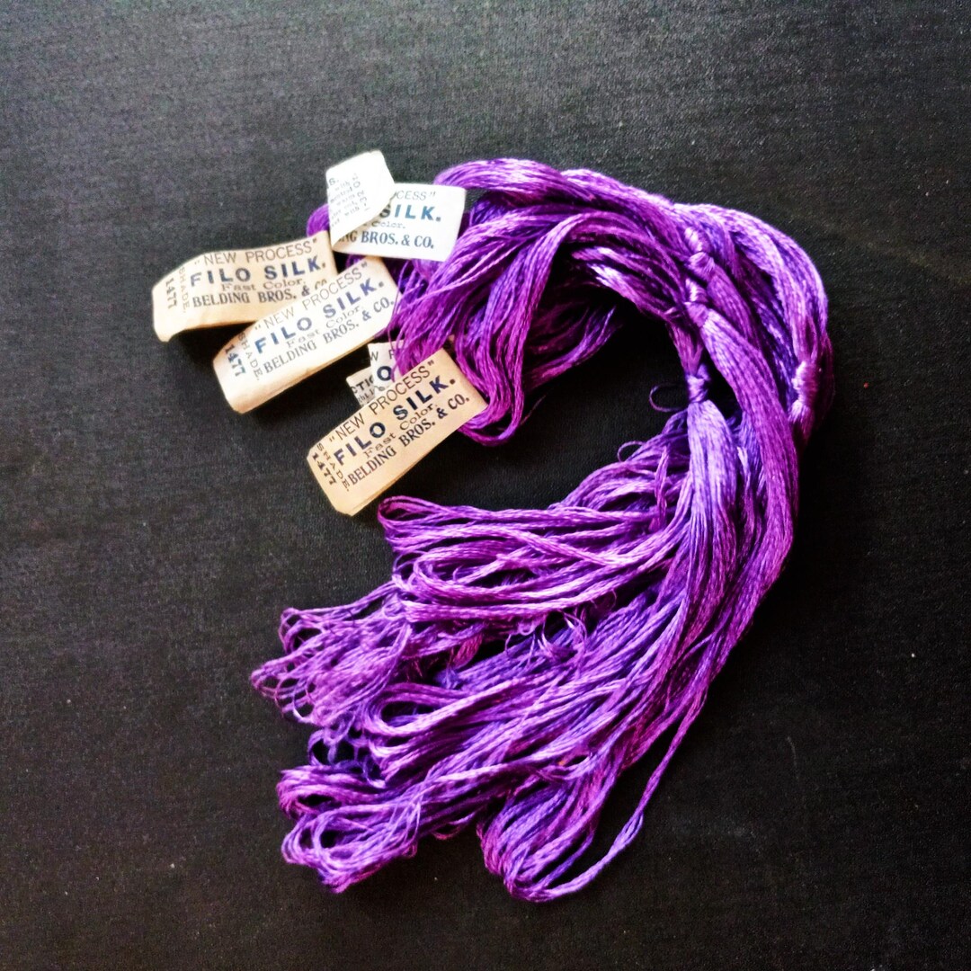Antique 1930's Silk Embroidery Floss Belding Filo Silk Purple 1477 - Etsy