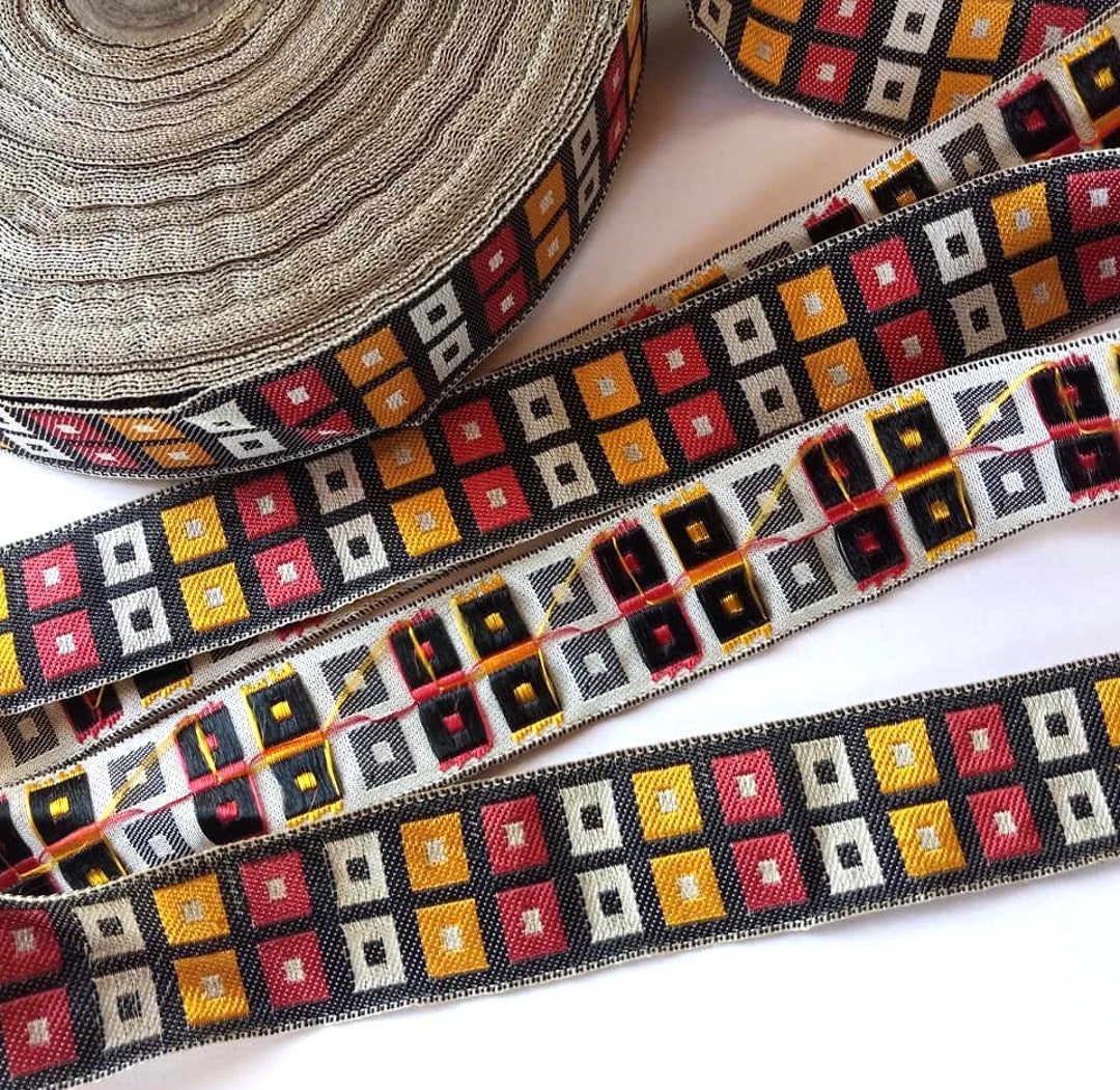 Vintage 1940's German Silk Rayon Embroidered Ribbon 15/16 Inch ...