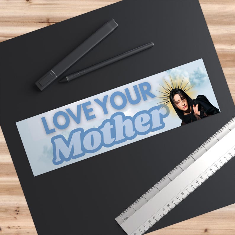 Ateez Seonghwa Love Your Mother Bumper Sticker Blue & Pink, Kpop K-pop ...
