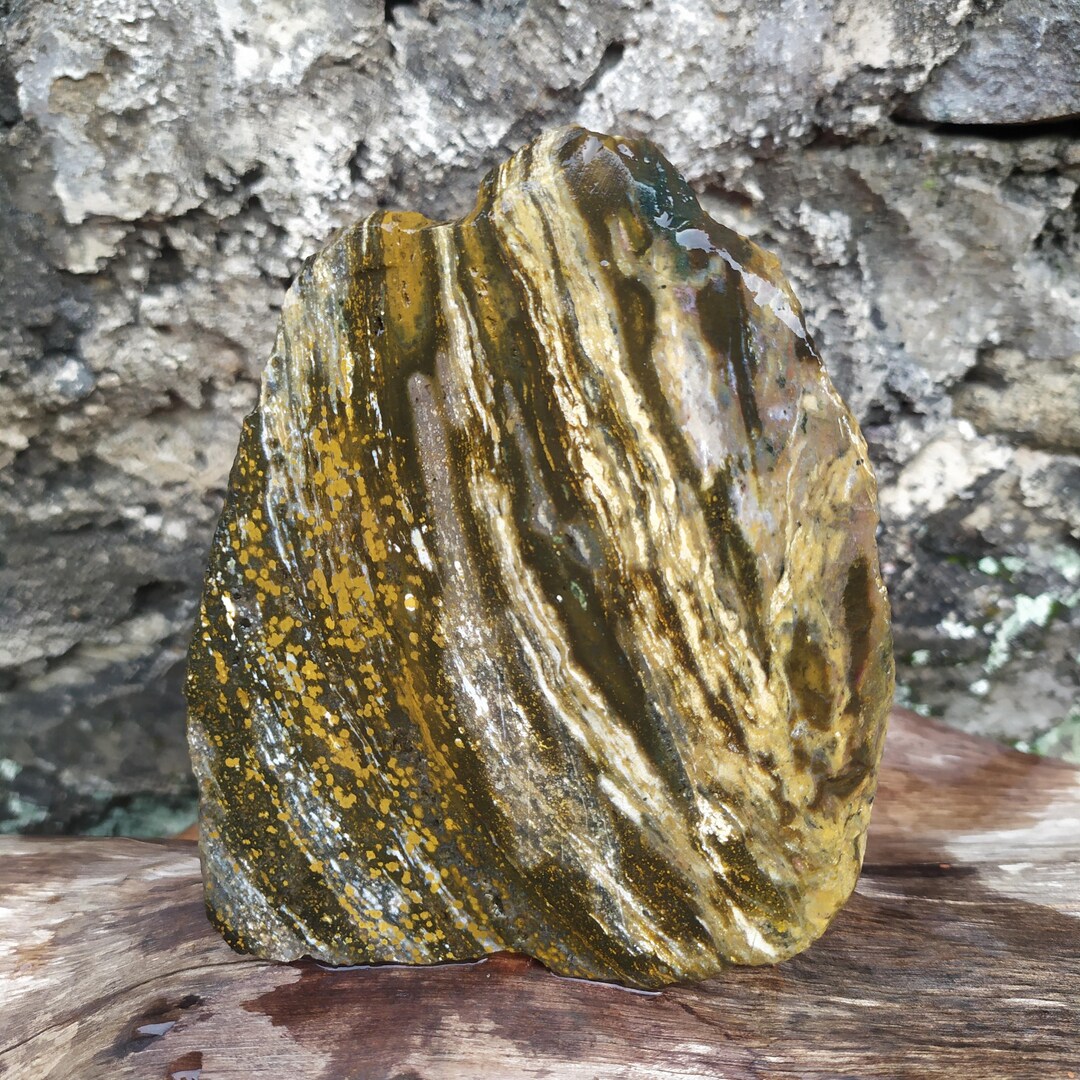 High Grade River Jasper Slab, Unpolished Slice From Indonesia ...