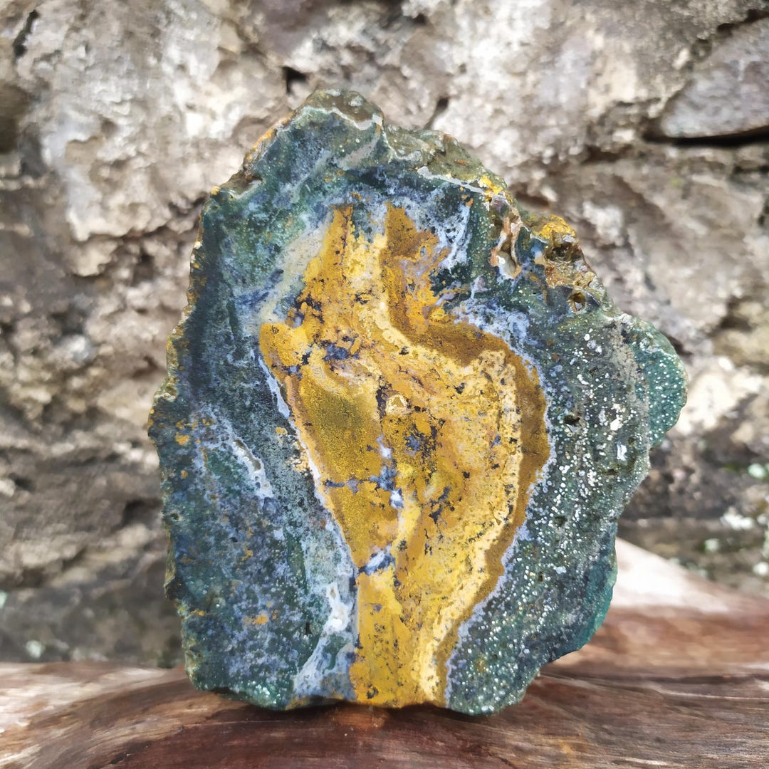 High Grade River Jasper Slab, Unpolished Slice From Indonesia ...