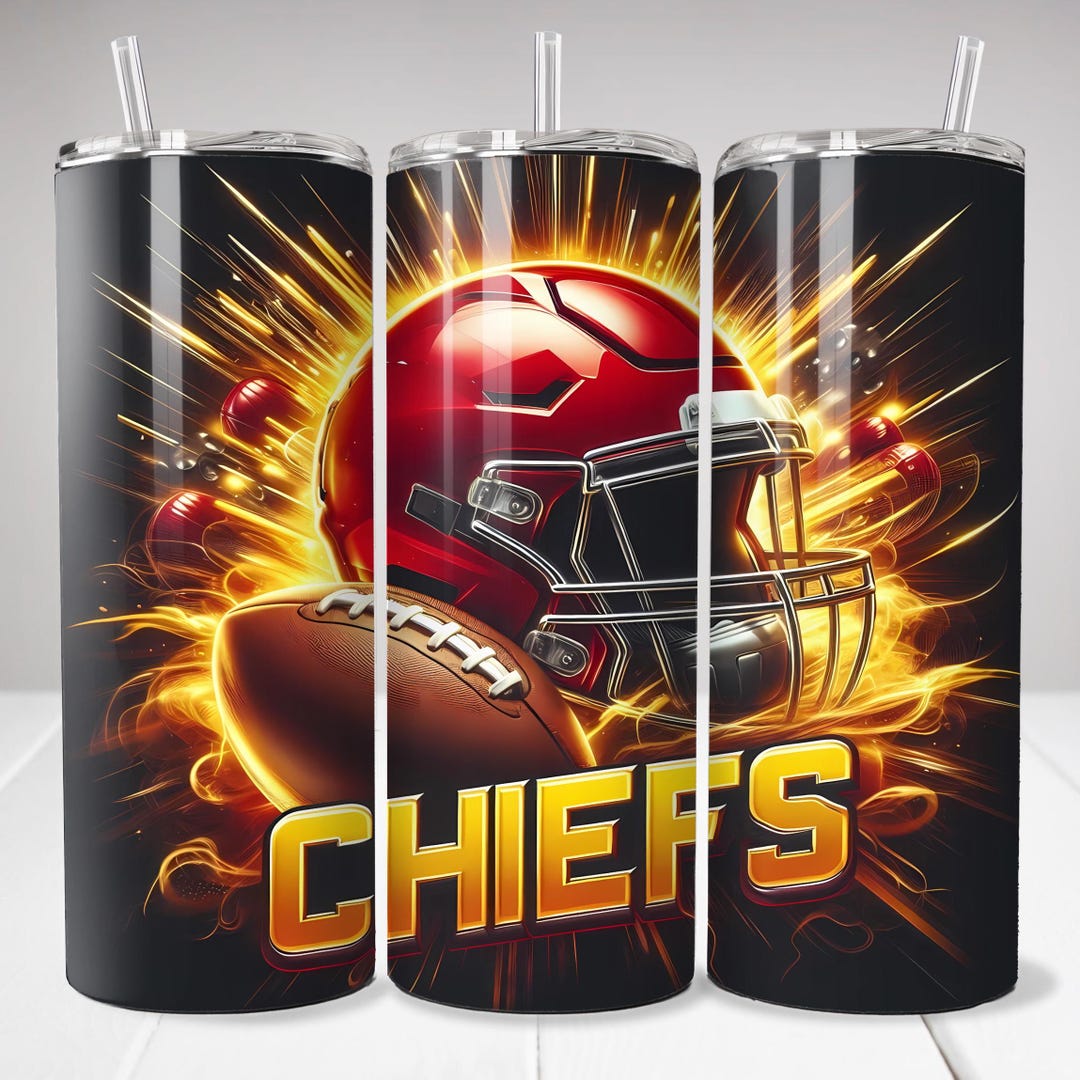 CHIEFS 20oz Skinny Tumbler Wrap PNG, Sport Mascot Tumbler Seamless ...