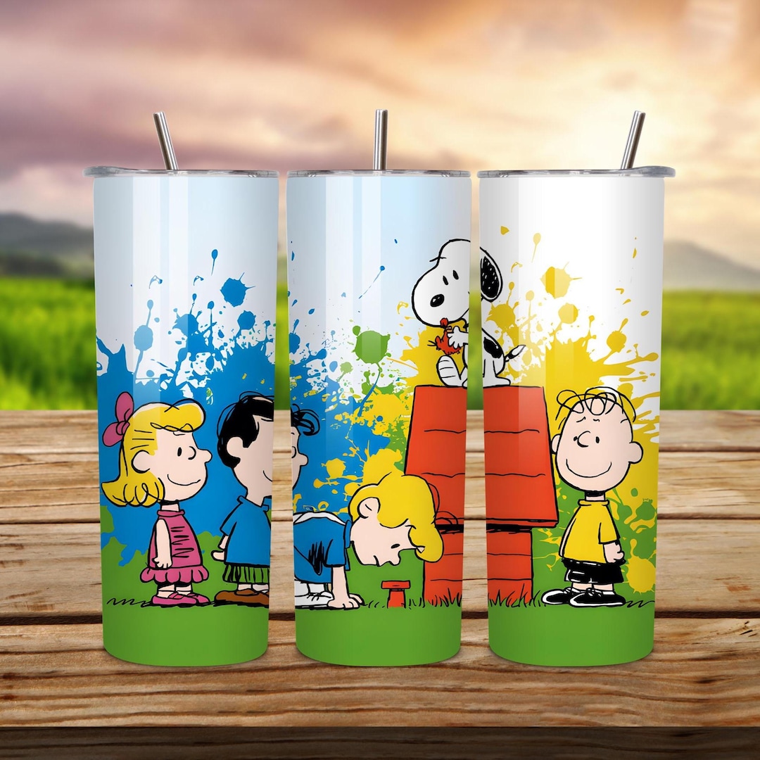Peanuts Gang 20oz Tumbler Wrap - Snoopy Tumbler Wrap - Snoopy PNG ...