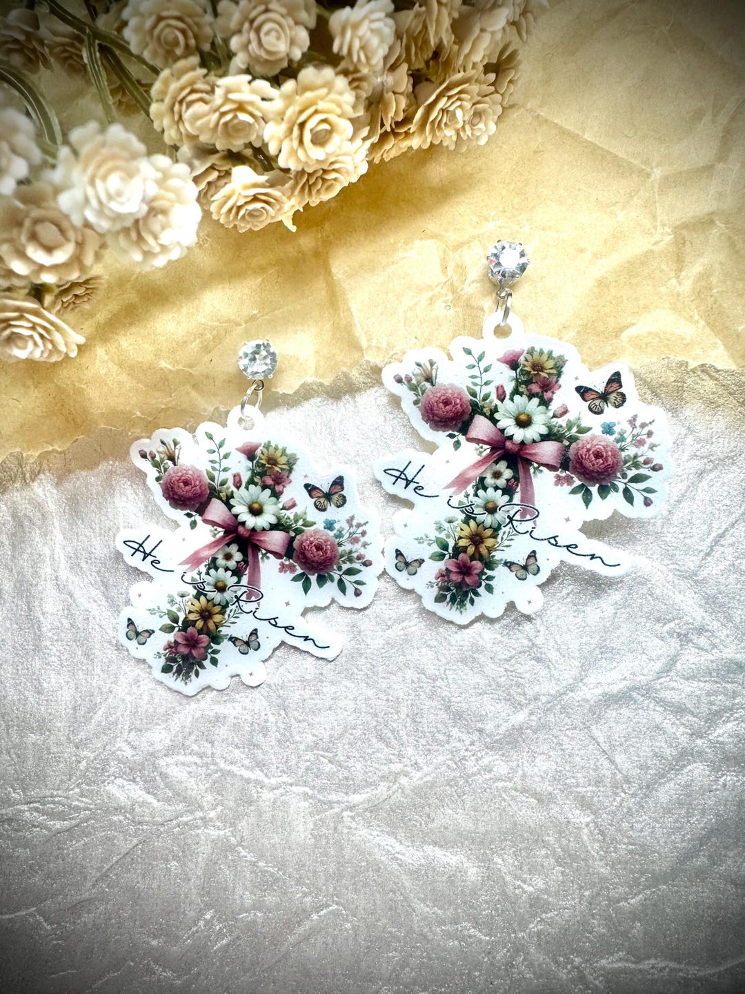 He is Risen Easter Shrink Plastic & Resin Earrings, Cute, Lightweight ...