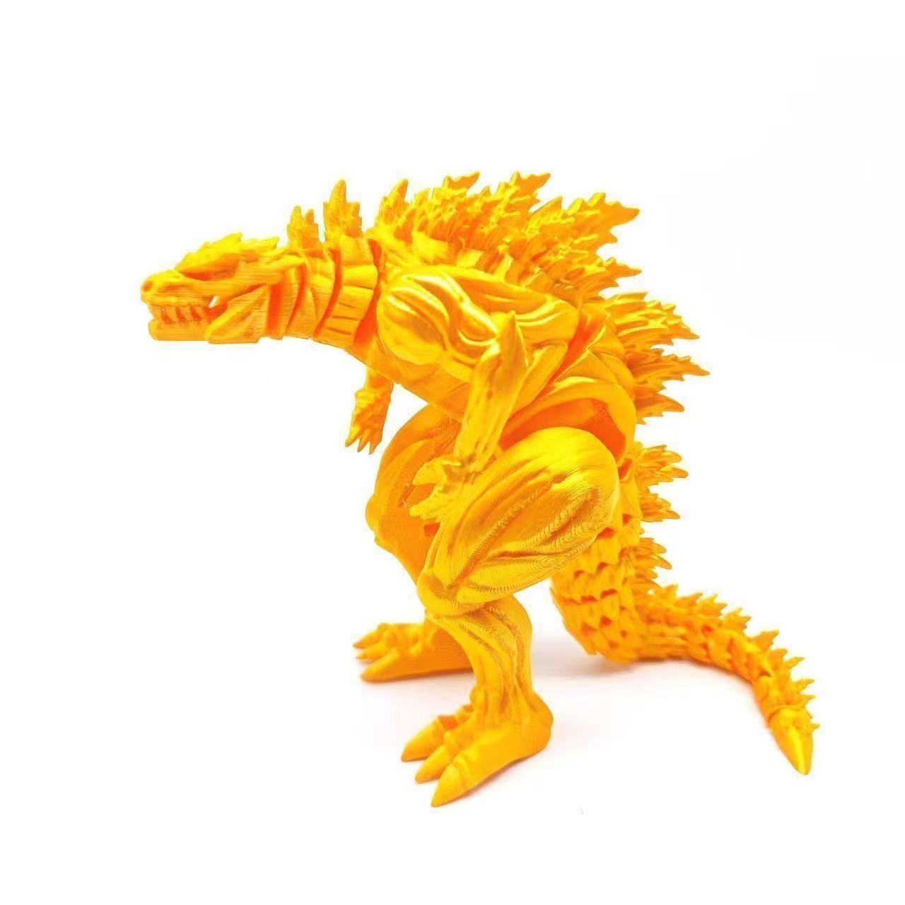 Articulated 3D Printed Godzilla Figure: Poseable Kaiju Desk Model Gift ...