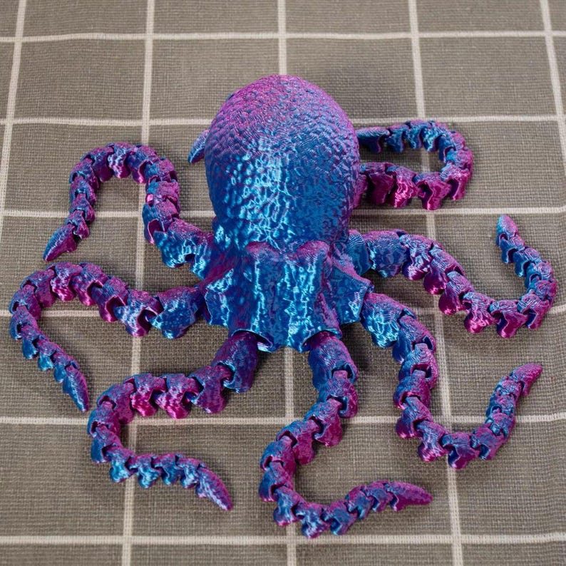 Large 3D Printed Octopus 32 Cm Long Party Favor or Unique Gift - Etsy