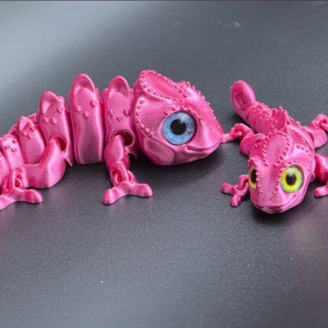 Articulated 3D Printed Chameleon: PLA Desk Fidget Toy, Christmas, Gift ...