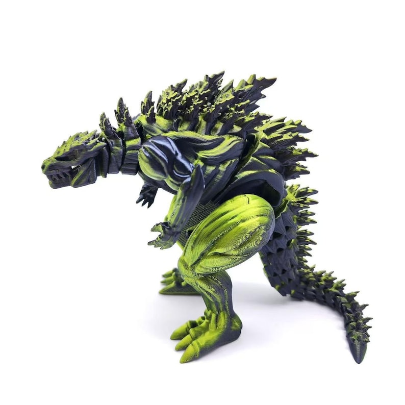 Articulated 3D Printed Godzilla Figure: Poseable Kaiju Desk Model Gift ...
