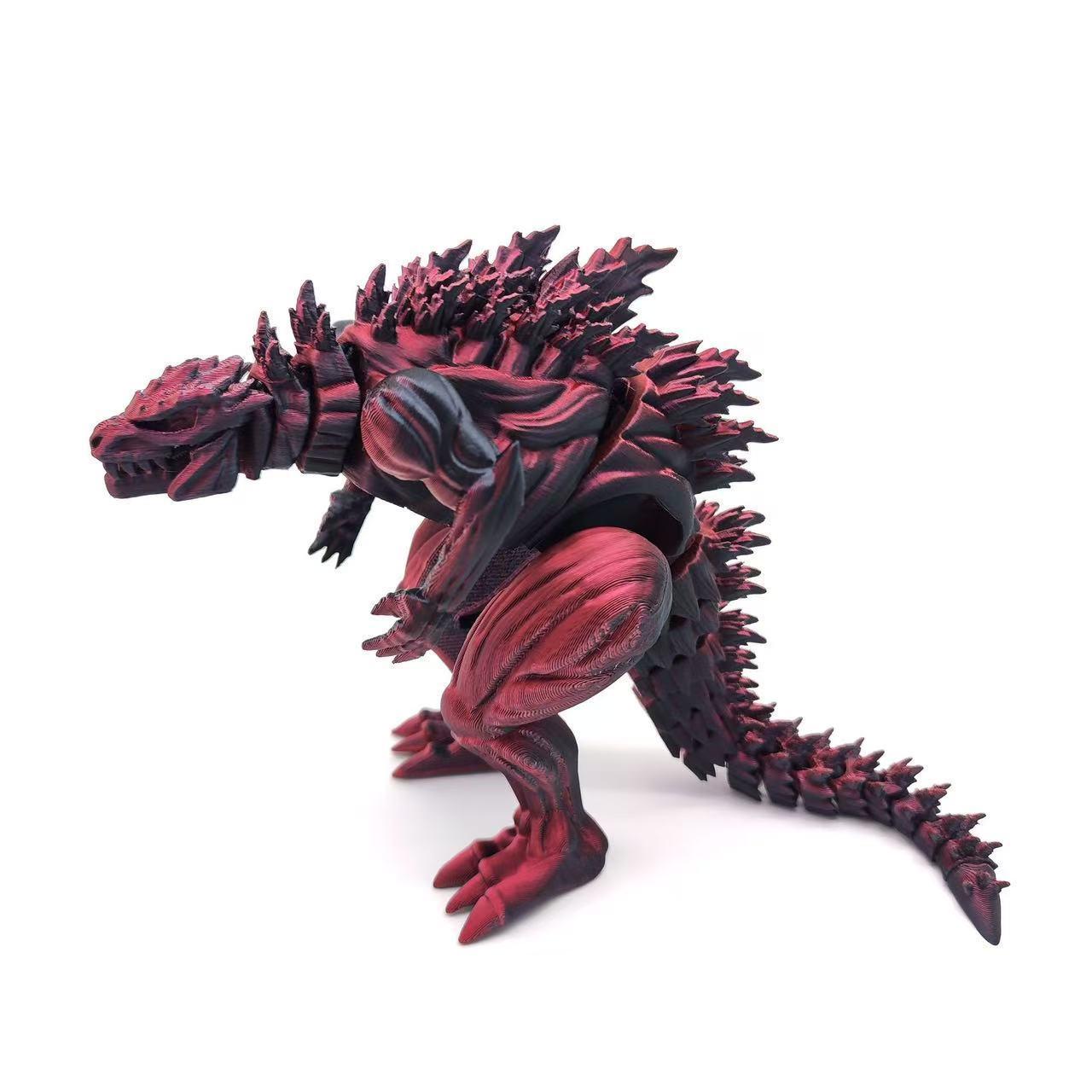 Articulated 3D Printed Godzilla Figure: Poseable Kaiju Desk Model Gift ...
