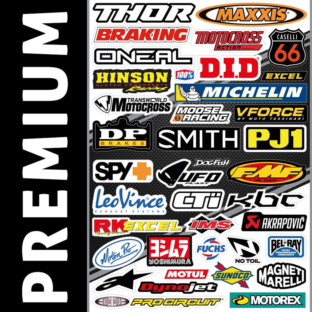 KIT Decals Stickers Sponsors Car Bike Motorcycle Motocross MX ATV Wagen ...