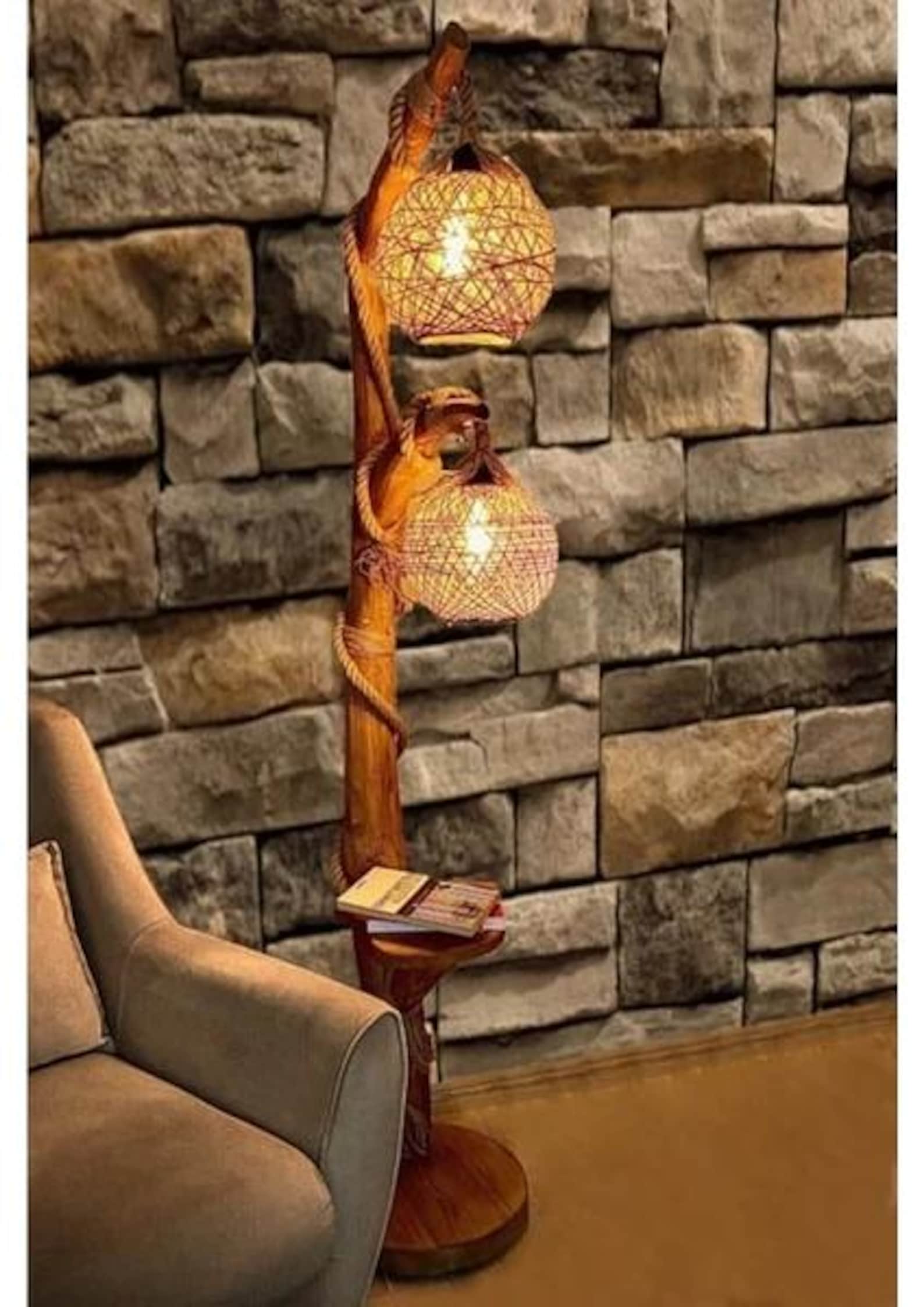 Tree Design Tree Floor Lamp 140 Cm Yalıkavak Series Natural Wood Floor ...