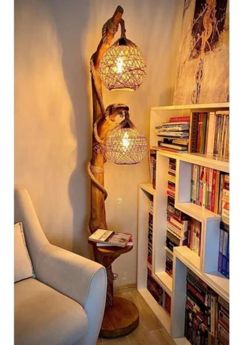 Tree Design Tree Floor Lamp 140 Cm Yalıkavak Series Natural Wood Floor ...