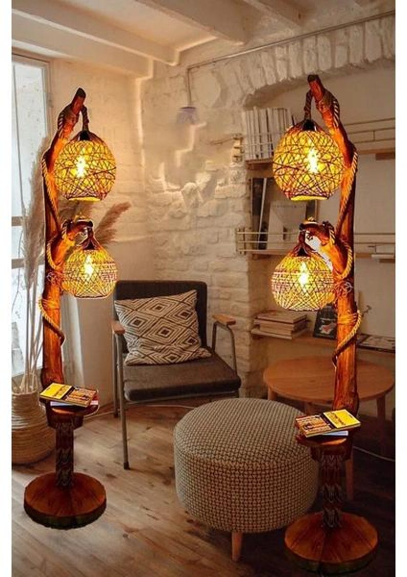 Tree Design Tree Floor Lamp 140 Cm Yalıkavak Series Natural Wood Floor ...