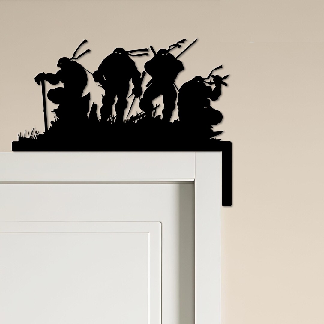 Personalized Ninja Character Group Silhouette Door Corner Metal Sign ...