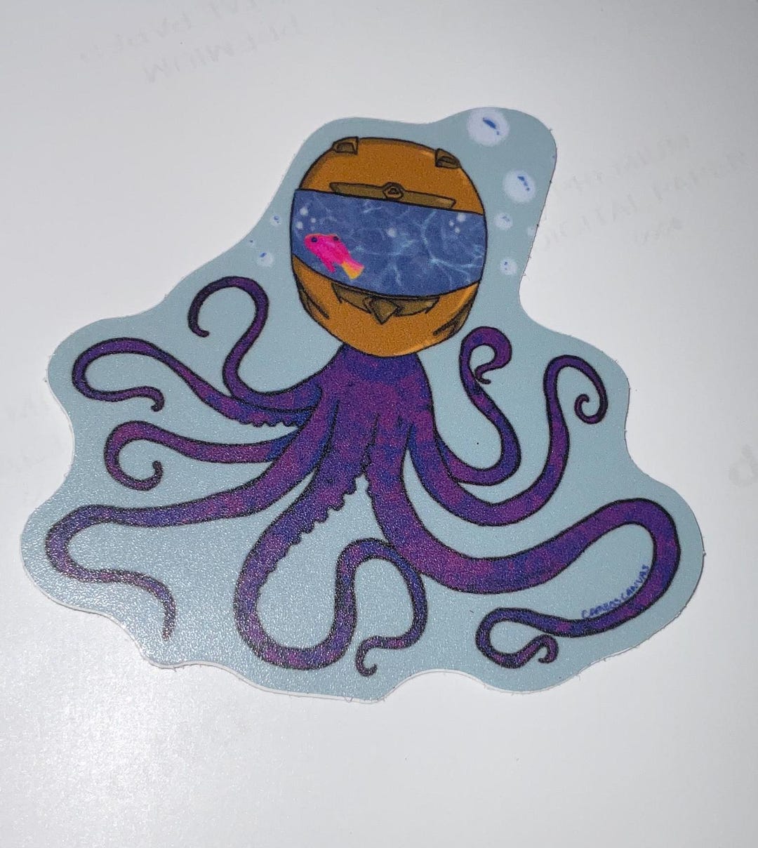 Just a Octopus and His Helmet Fish - Etsy
