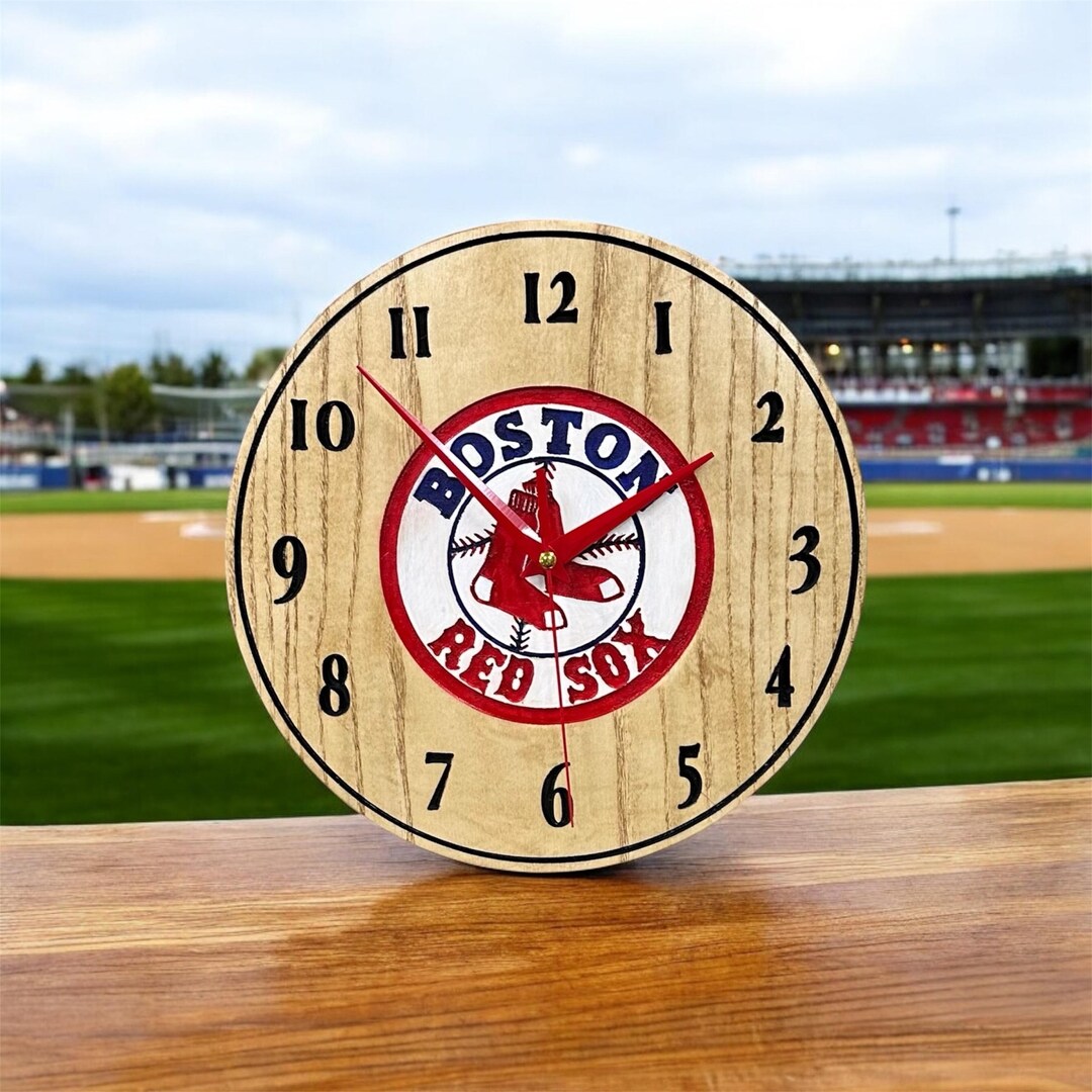 Boston Red Sox Wooden Clock - Etsy