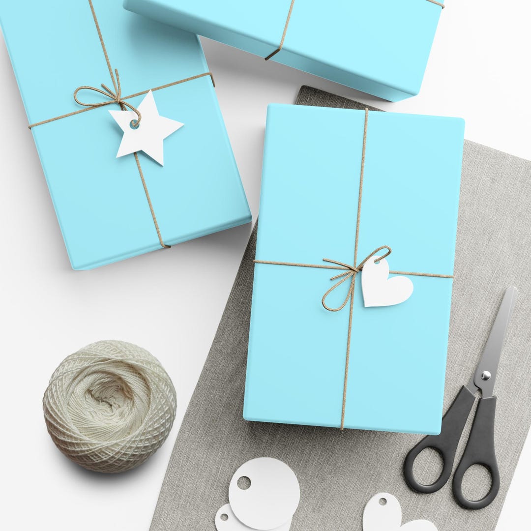 Solid Light Blue Wrapping Paper Christmas Wrapping Paper - Etsy