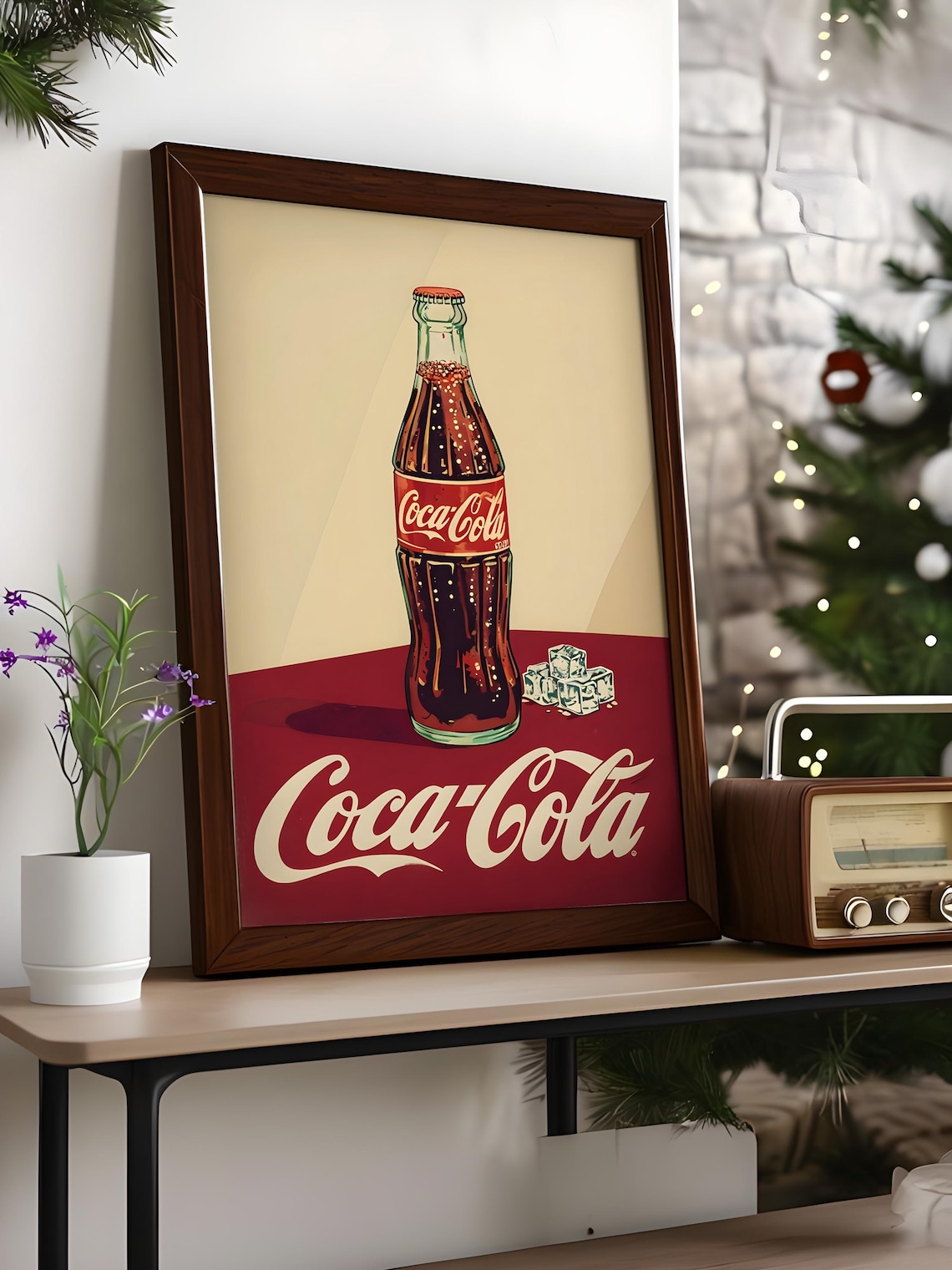 Vintage Coca-cola Can Poster Print, Green Background, Rolled Posters ...