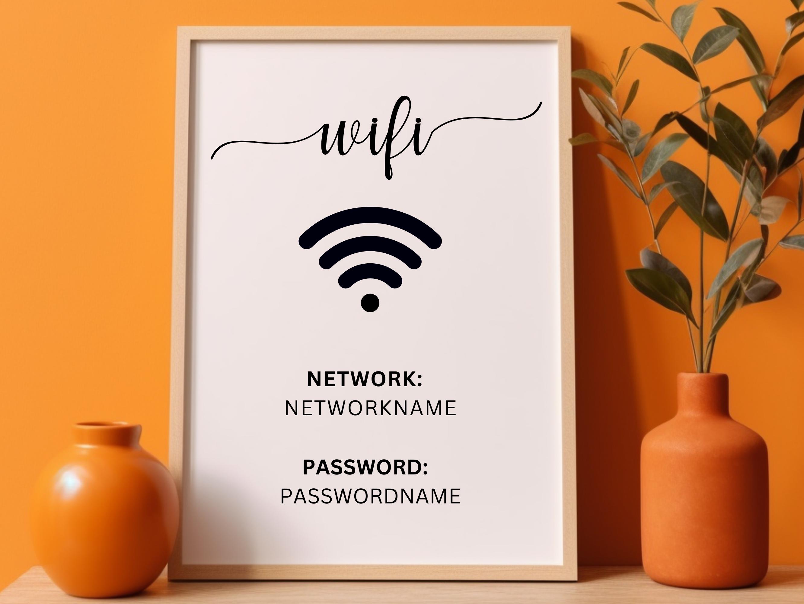 Wifi Sign | Custom Business Sign, Wifi Password Sign | Use as Airbnb ...