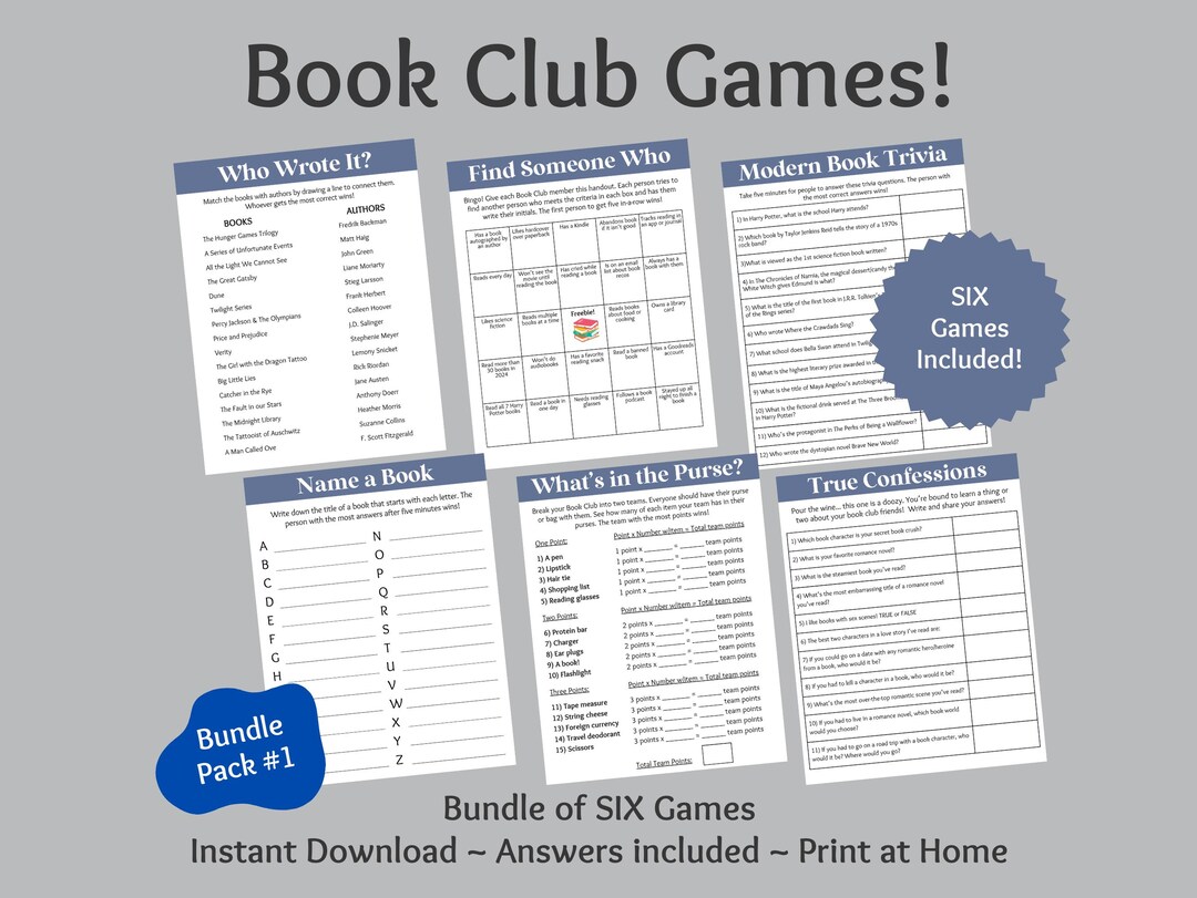 Book Club Games | Team Building Games for Book Club | Ladies Night ...