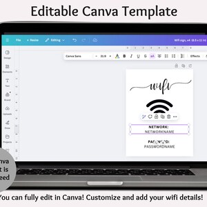 Wifi Sign | Custom Business Sign, Wifi Password Sign | Use as Airbnb ...