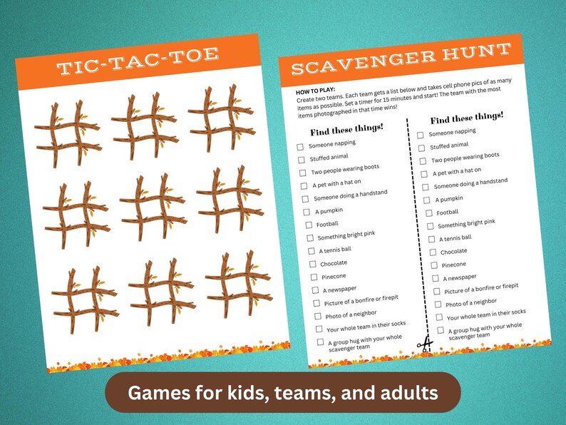 15 Fun Thanksgiving Family Games: Puzzles, Tic Tac Toe, Coloring ...