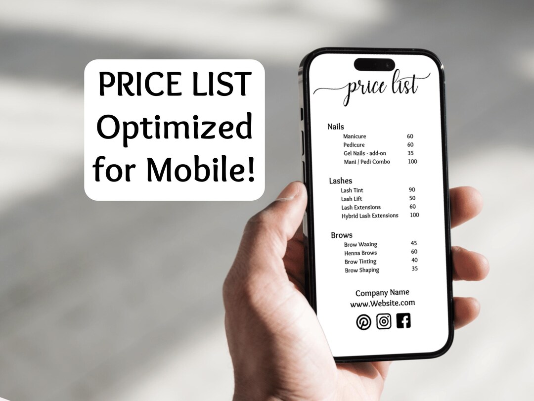Price List Template | Salon Sign, Business Sign | Canva Template ...