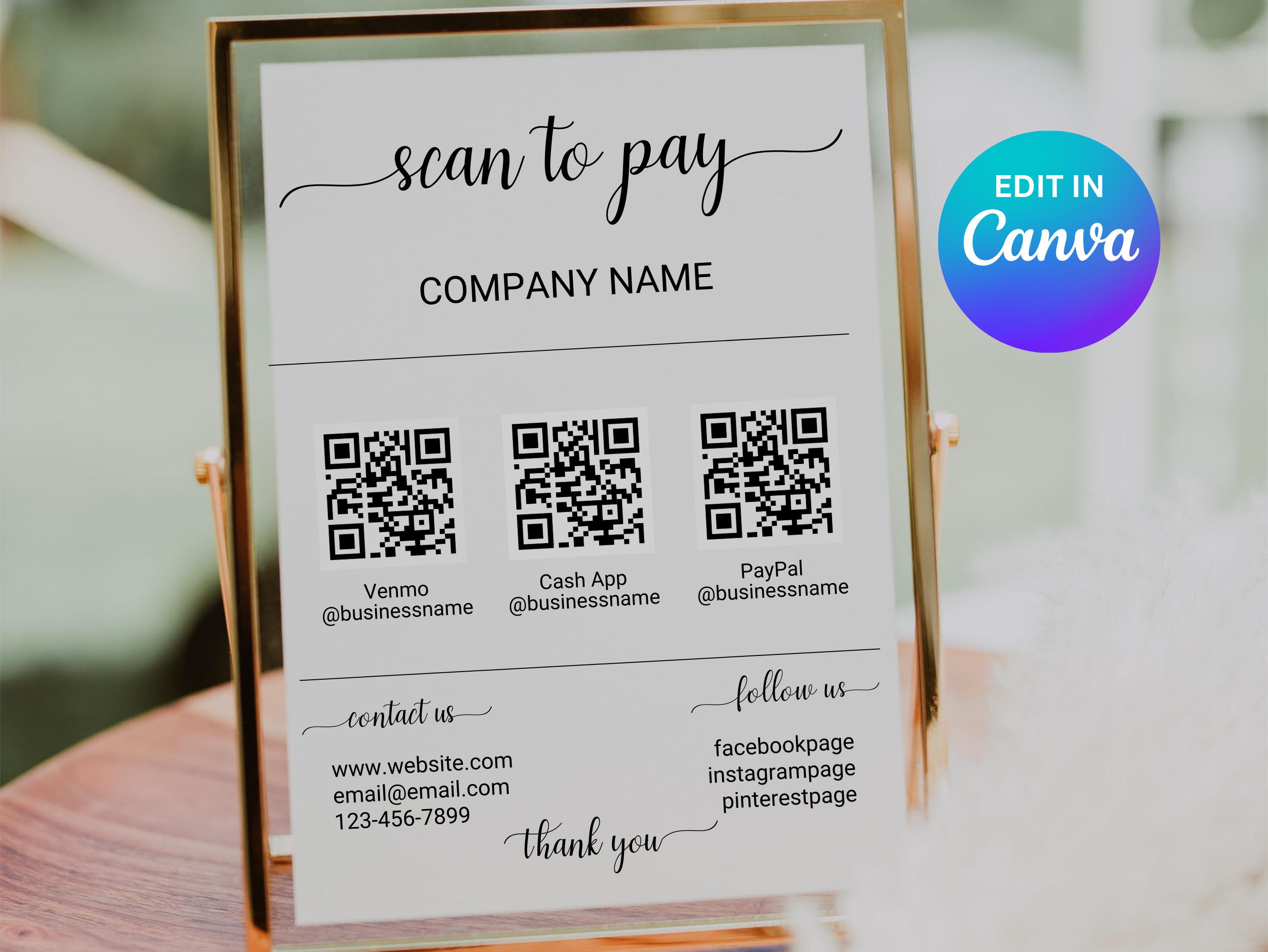 Small Business Templates: Scan to Pay Sign, Wifi Sign, Price List ...