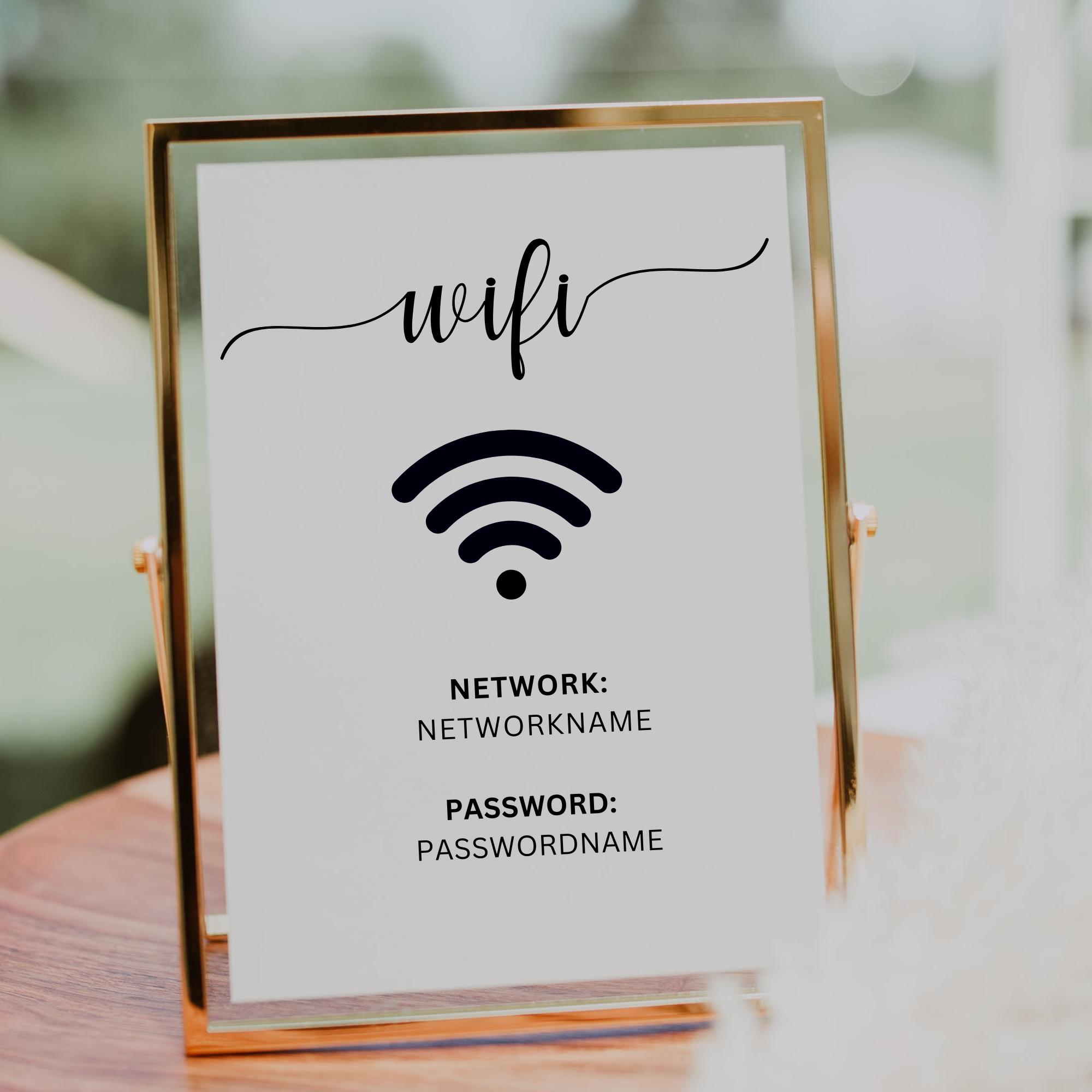 Wifi Sign | Custom Business Sign, Wifi Password Sign | Use as Airbnb ...