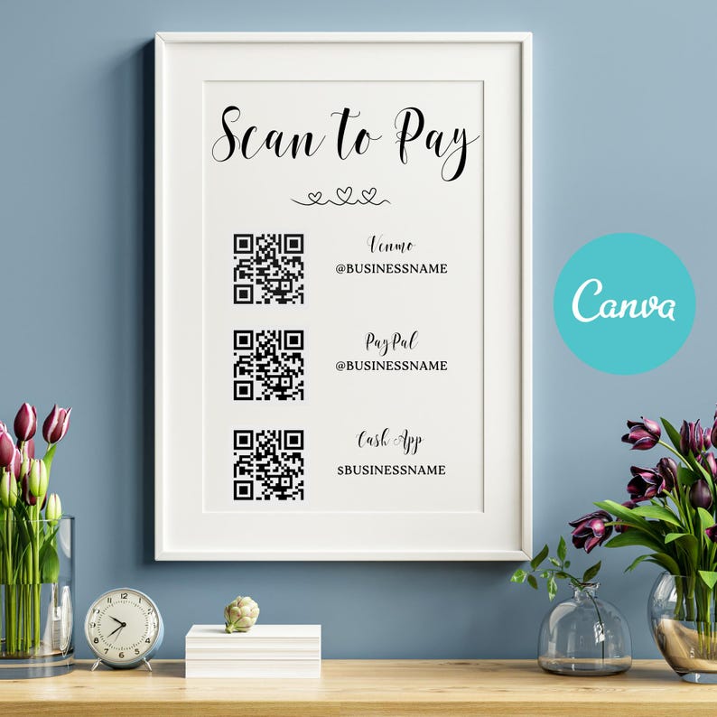 QR Code Sign | Scan to Pay Sign in Canva Template | Scan to Pay ...