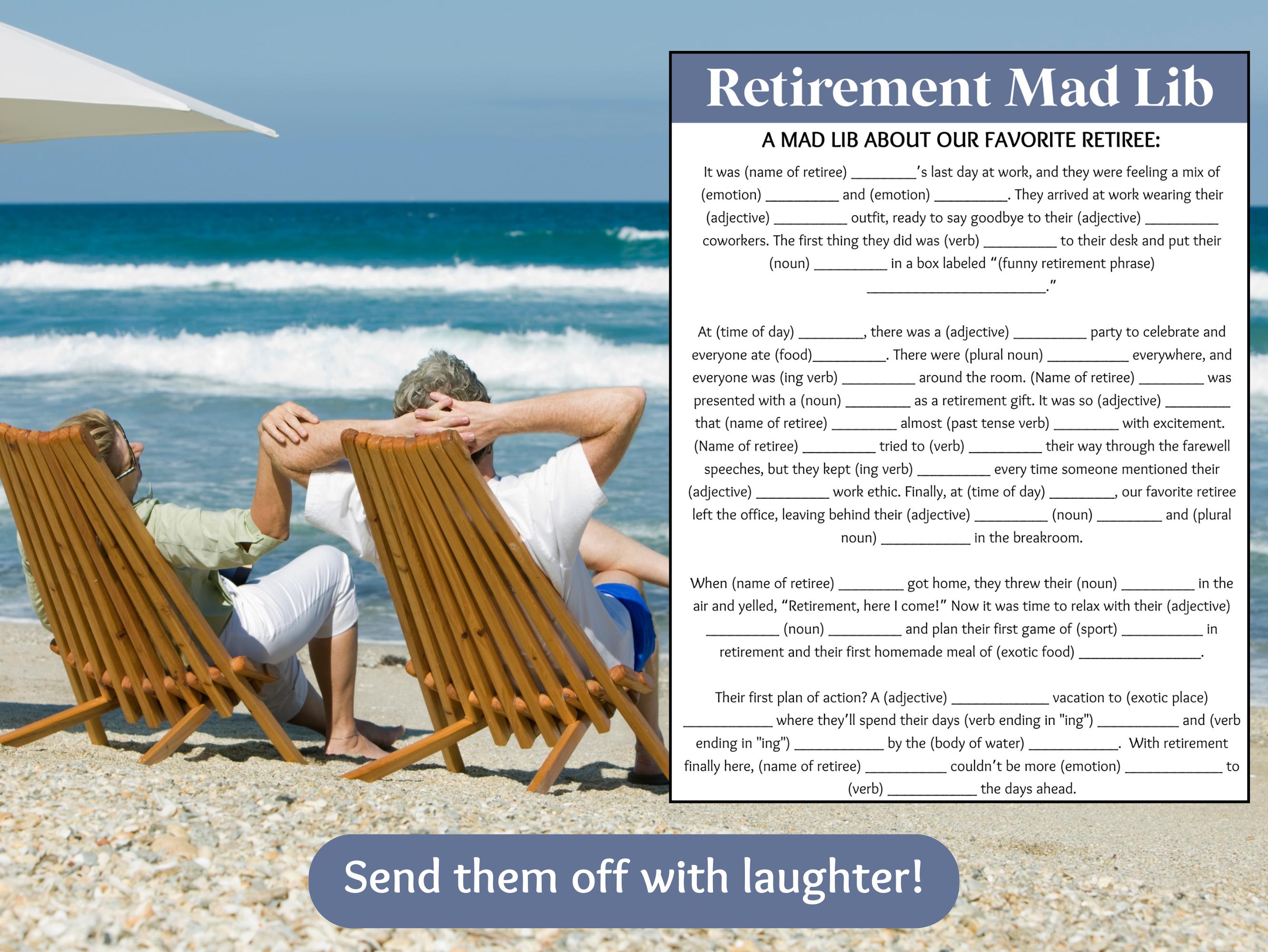 Retirement Mad Lib | Police Retirement, Nurse Retirement | Retirement ...