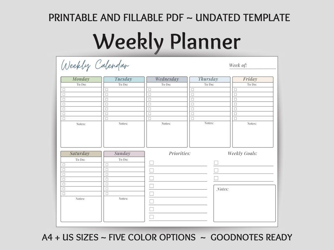 Weekly Planner & Daily Planner | Digital Planner, Printable Planner, to ...