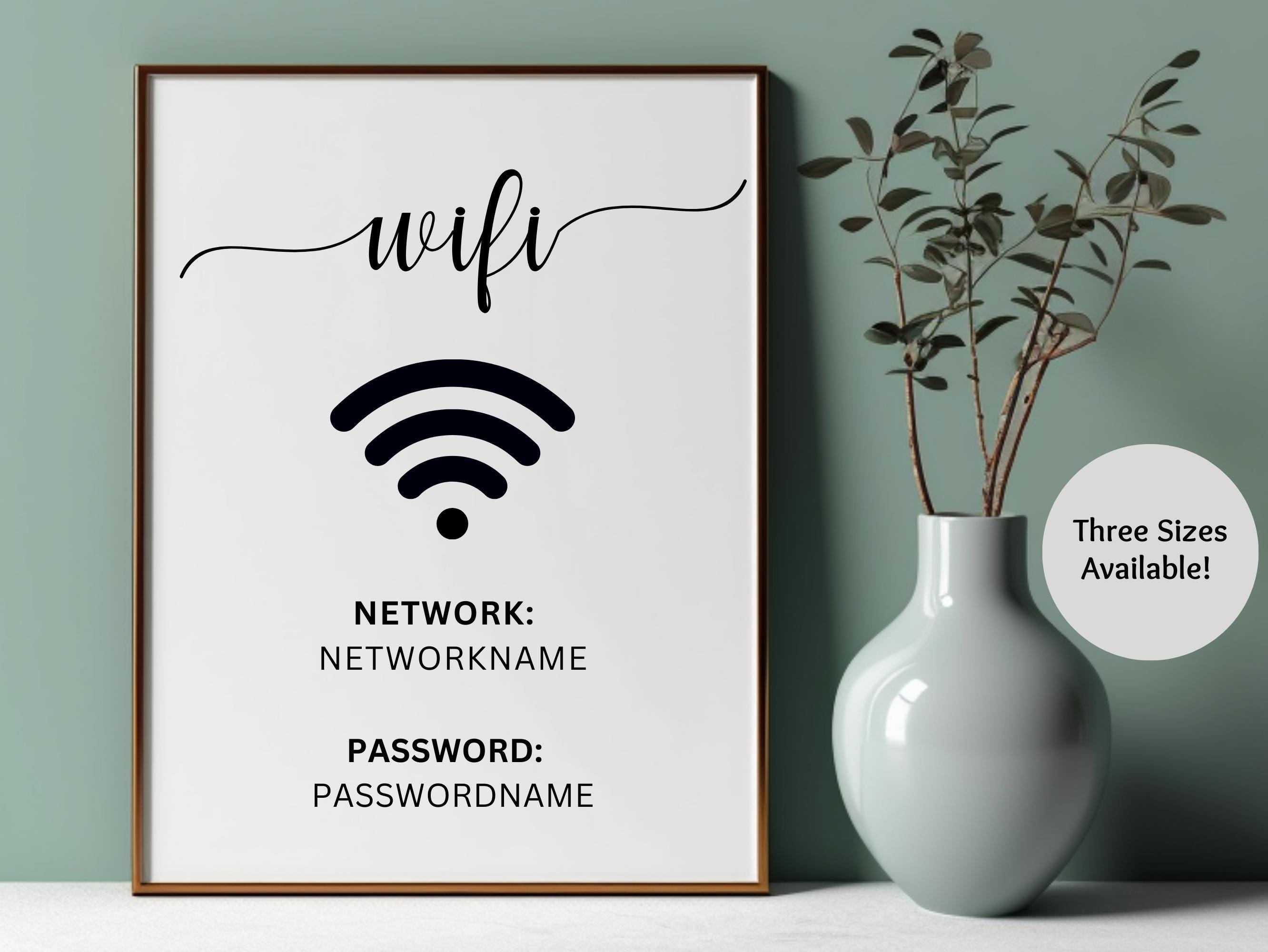 Wifi Sign | Custom Business Sign, Wifi Password Sign | Use as Airbnb ...