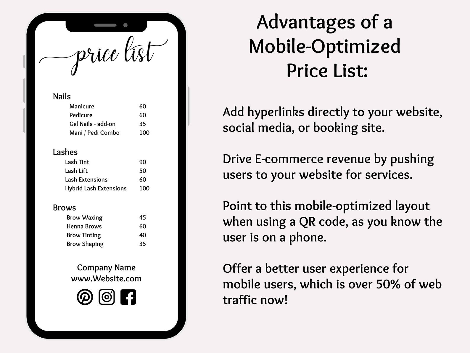 Price List Template | Salon Sign, Business Sign | Canva Template ...