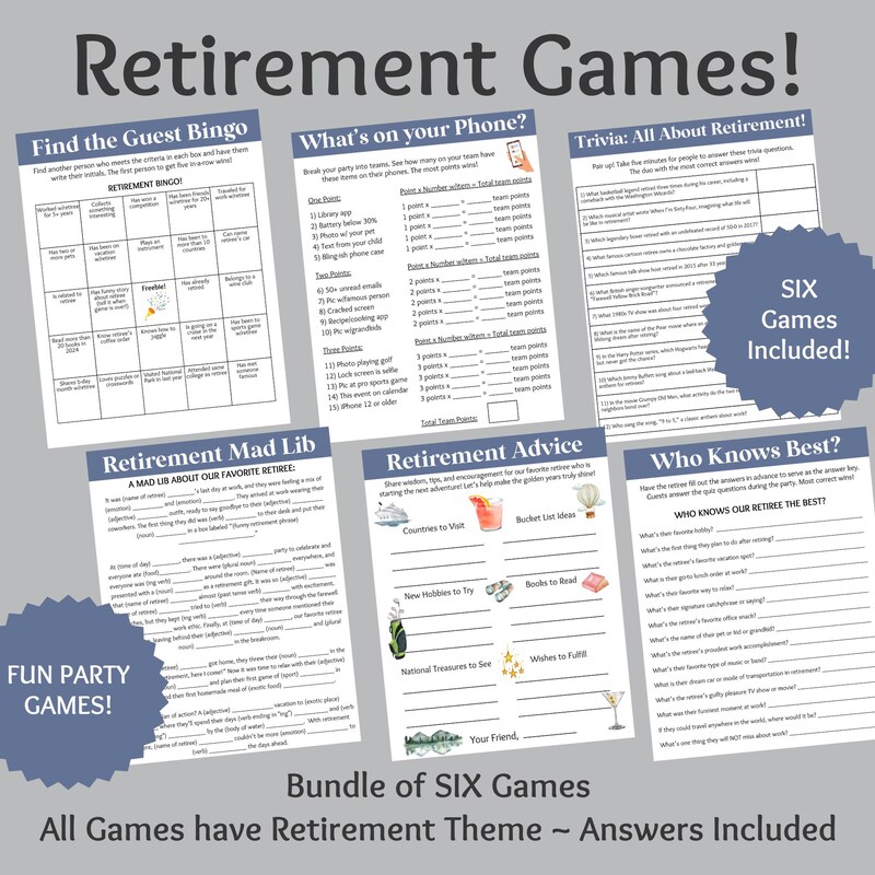 Retirement Mad Libs - Etsy