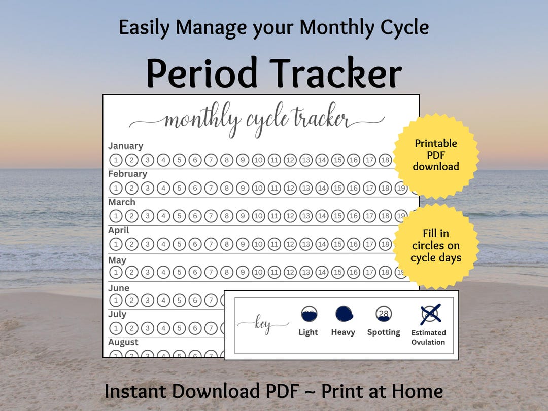 Period Tracker for Mental Health | Planner Printable, Ovulation Tracker | Fertility + Period ...