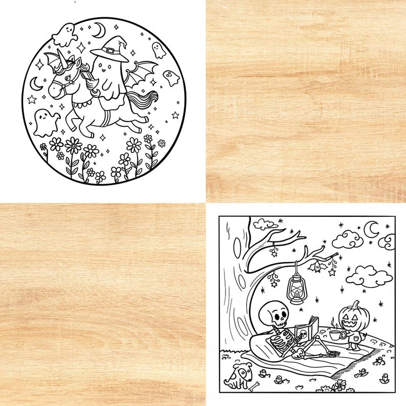 Spooky Cozy: 10 Cute & Simple Coloring Pages With Adorable Creepy ...
