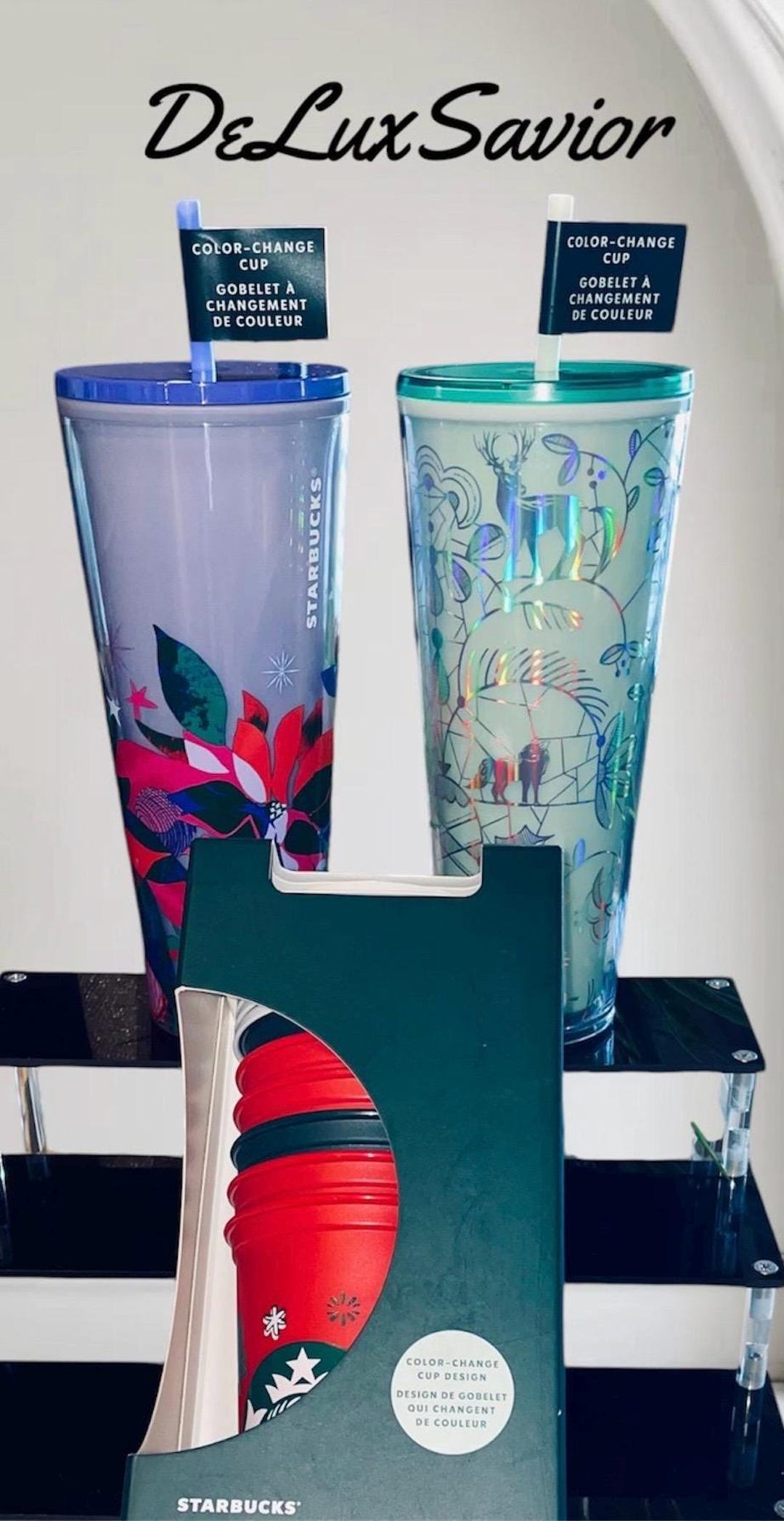 Starbucks Holiday Color Change Cups Tumbler Purple Green Enchanted ...