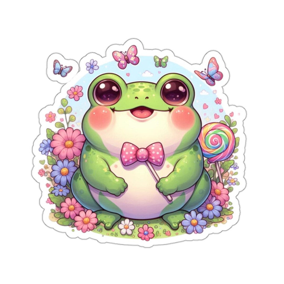 Fat Frog Sticker, Frog Lover Gift, Reading Frog, Journal Decals, Water ...