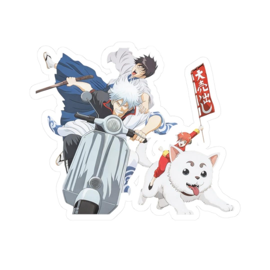 Gintama Anime Character Kiss-cut Stickers, Gintoki, Shinpachi, Kagura ...