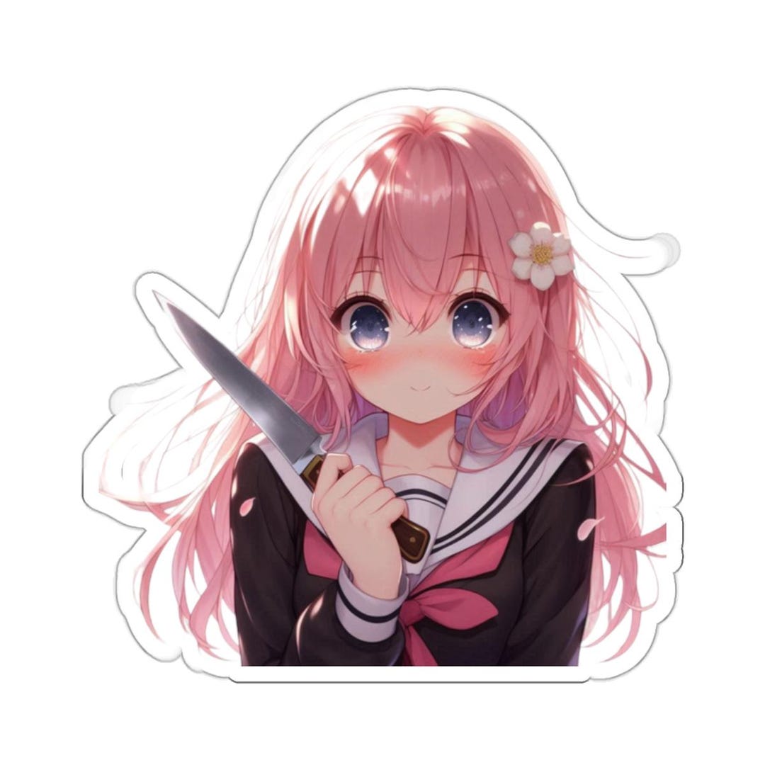 Yandere Kiss-cut Stickers, Anime Sticker Set, Yandere Aesthetic, Laptop ...