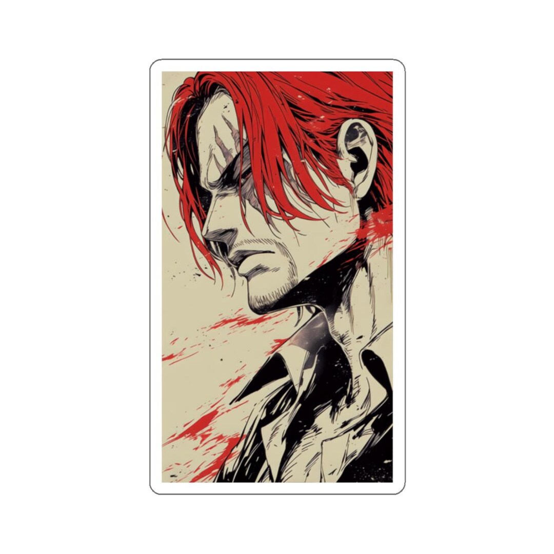 Red Hair Shanks Stickers, Anime Sticker, Vinyl Stickers, Anime Decal ...