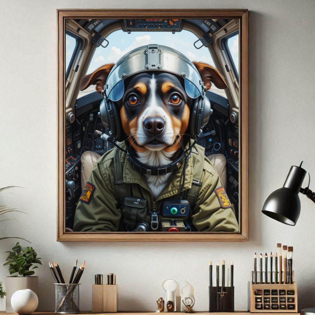 Custom Airplane Pilot Cat Portraits, Digital Pet Art for Gifts, Digital ...